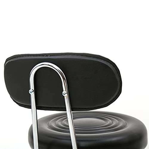 NALLBEIRRAA PU Leather Rolling Stool with Foot Rest Ergonomic Swivel Height Adjustment Task Chair Work Office Massage Stools for Spa Drafting Salon Tattoo Clinic Dentist Beauty Home Office (Black9)