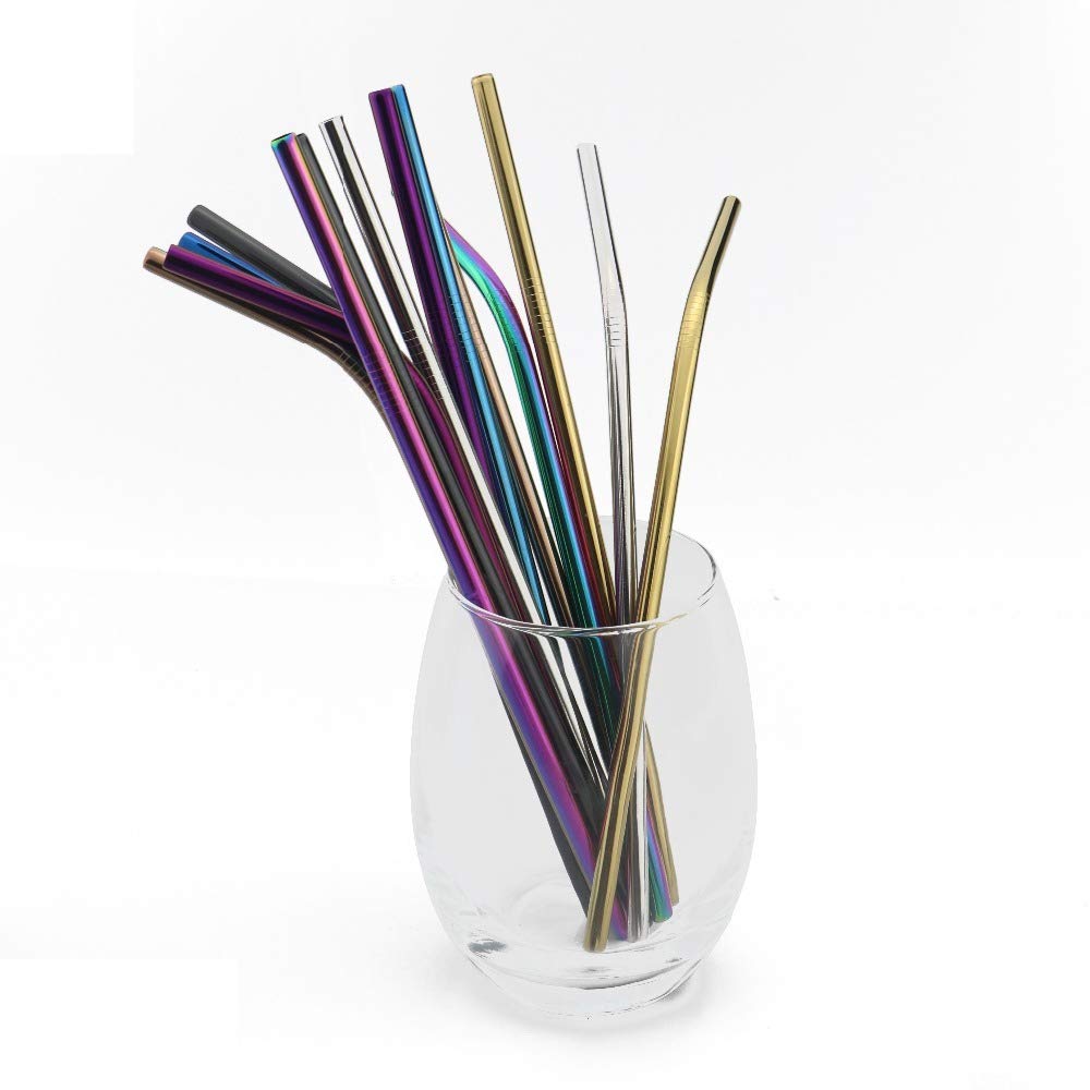 JANKNG 3 Pieces 304 Stainless Steel Metal Straws Set, 8.5 Inch Extra Wide Milkshake Bubble Reusable Drinking Straws For 20oz Tumblers Yeti Rumblers Cold Beverage, Pink