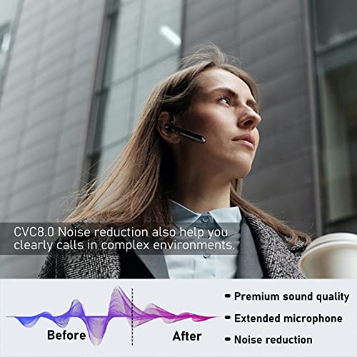 Mosonnytee Bluetooth earpiece Wireless Bluetooth earpiece for Cell Phone handsfree with Microphone 7-Hrs usageone, Single on Ear Headphones Trucker Bluetooth Phone earpiece Both Ear use (Blue)
