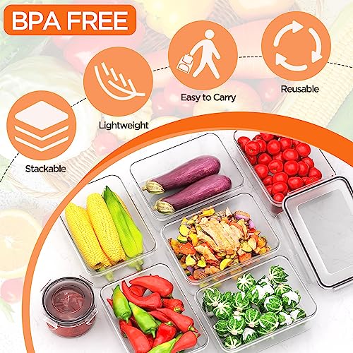JSCARES Airtight Food Storage Containers - 28 Pcs (14 Lids & 14 Containers) BPA-Free Microwave Dishwasher/Freezer Safe Plastic Food Containers Set for Kitchen Organization for Meal Prep & leftover