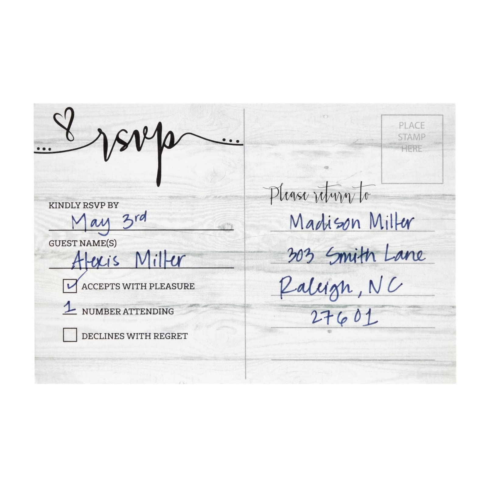 Sustainable Greetings 60 Pack RSVP Postcards for Wedding, Rehearsal Dinner, Bridal Shower, Birthday Party with Mailing Side (4x6 In)