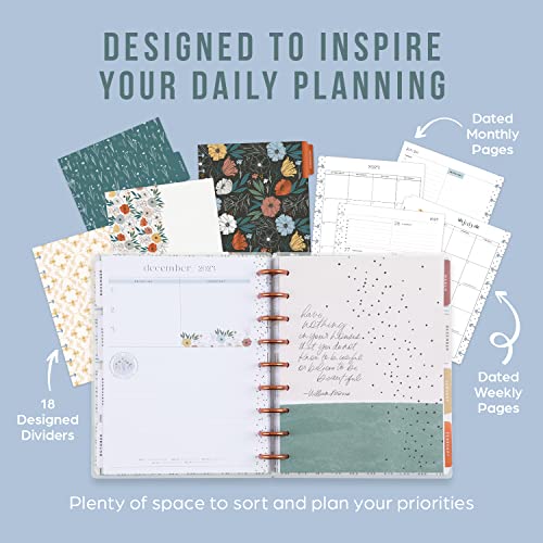 Happy Planner 18 Month Classic Planner Sticker Pack Bundle – Bright Travels - Classic Sized Planner (7” x 9.75”) July 2023 – Dec 2024 & 30 Sheet Sticker Book, 580 Stickers Total