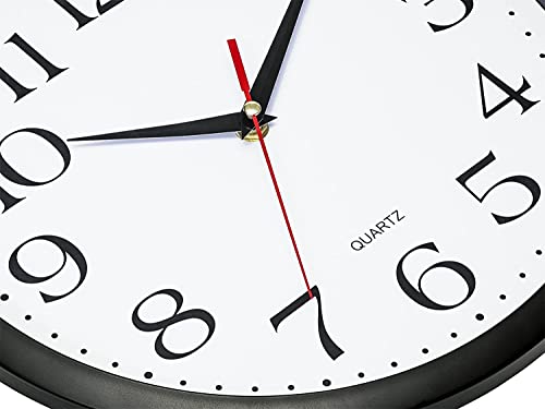 Wall Clock, 12-Inch Silent Non-Ticking Easy to Read, Quartz, Battery Operated, Analog, for Classroom, Office, Kitchen, Bedroom,