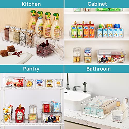 Vtopmart Set of 7 Fridge Organizer, Stackable Fruit Storage Containers for Fridge, Fridge Organizers and Storage Clear with lids, BPA-Free Refrigerator Organizer Bins with Drain Tray for Vegetables, Fruits, Food, Drinks