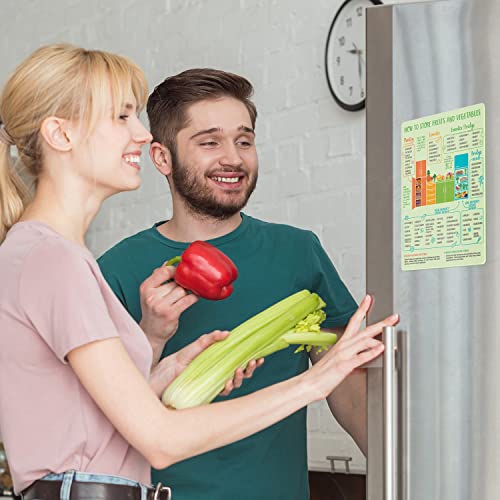 Levain & Co Produce Storage Guide Magnet - Fruit & Vegetable Storage Magnetic Chart - The Ultimate Produce Organizer Cheat Sheet - Keep Foods Fresher Longer