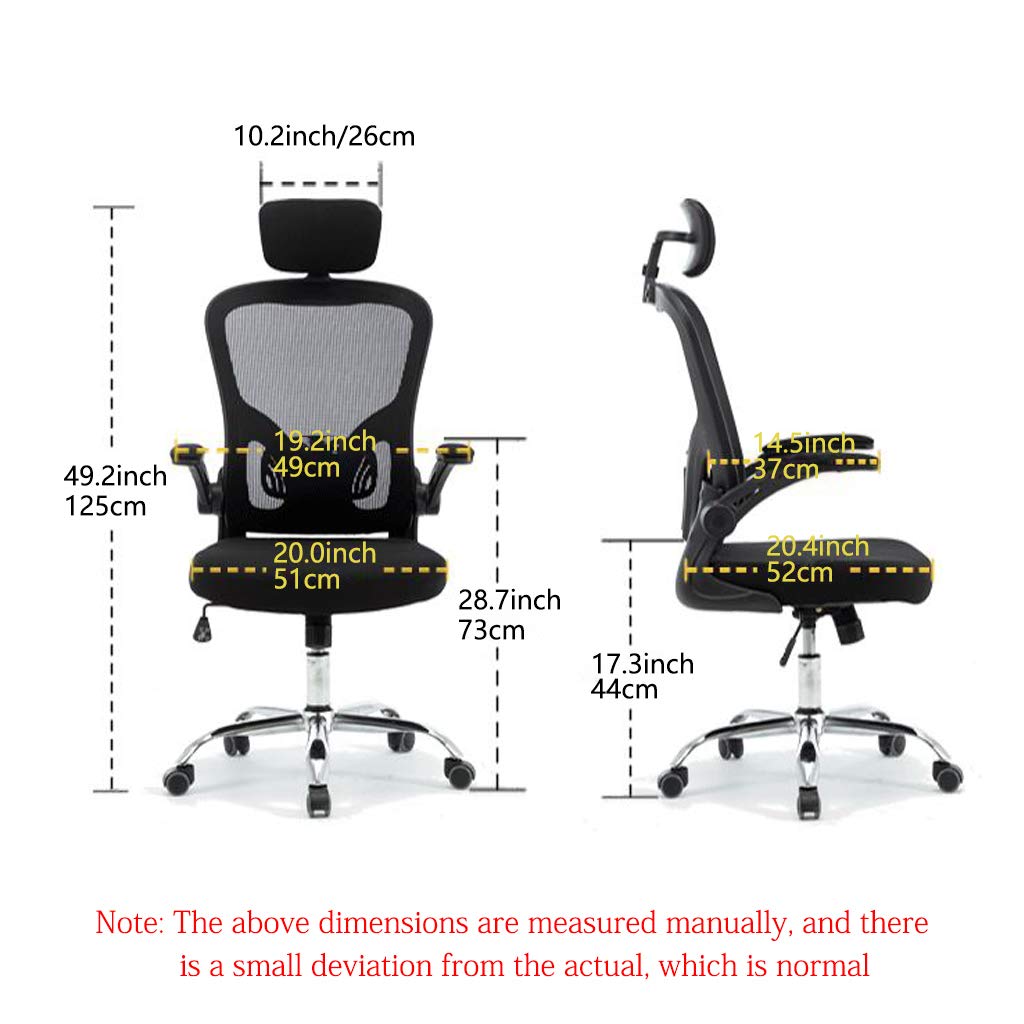 Ergonomic Chair Rotatable High-Back Office Chair with Adjustable Height Armrests and Headrests and Aluminum Alloy Casters Comfortable Chairs The Maximum Load is 300lbs (Black)