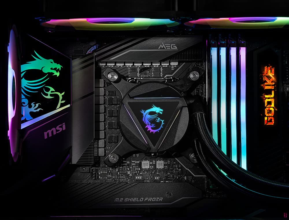 MSI MAG Series CORELIQUID 360R, aRGB CPU Liquid Cooler (AIO): Rotatable Blockhead Design, 360mm Radiator, Triple 120mm aRGB PWM Fans, Rotatable Cap (Renewed)