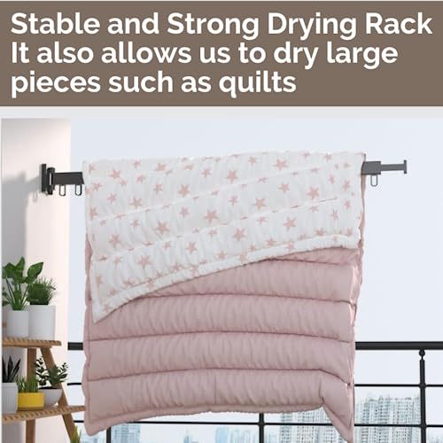 Wall Mounted Clothes Drying Rack,Laundry Rack Wall Mounted,Laundry Room Clothes Hanger,Wall Mount Clothes Drying Rack,Folding Wall Mount Clothes Hanger,Retractable Clothes Drying Rack, Drying Rack