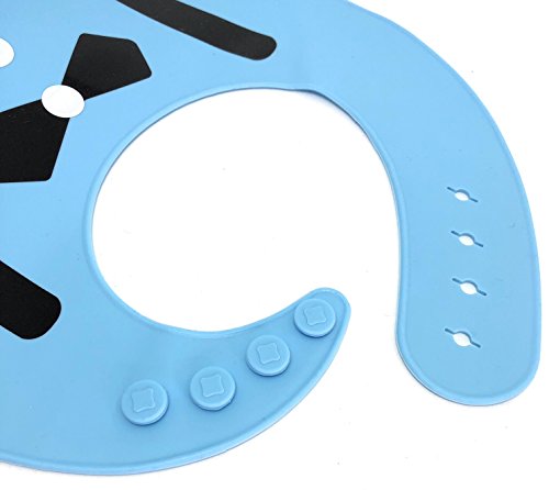 Waterproof Bibs for Toddlers - Silicone Bib –Fits Up to 6 Years Old (Blue Suit)