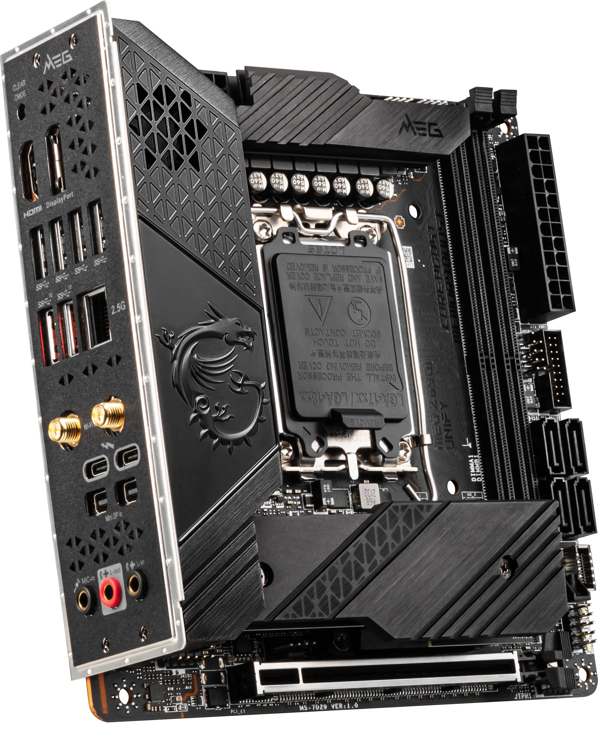 MSI MEG Z690I Unify Gaming Motherboard (Mini ITX, 12th Gen Intel Core, LGA 1700 Socket, DDR5, PCIe 5, 2.5G LAN, M.2 Slots, Wi-Fi 6E) (Renewed)