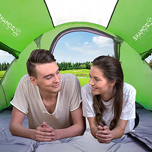 Easy Pop Up Tent 4 Person Waterproof - Pop-Up Camping Tents Automatic Tent Throw Pop Up Instant Flip Pop Tent for Camping,by ZOAMKE(Green)