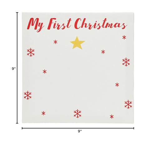 Little Holly My First Christmas Baby's Print Canvas, Handprint and Footprint Keepsake, Babyprints Keepsake Kit, New and Expecting Moms Gift, Baby's First Christmas, Nursery Wall Décor, Tree