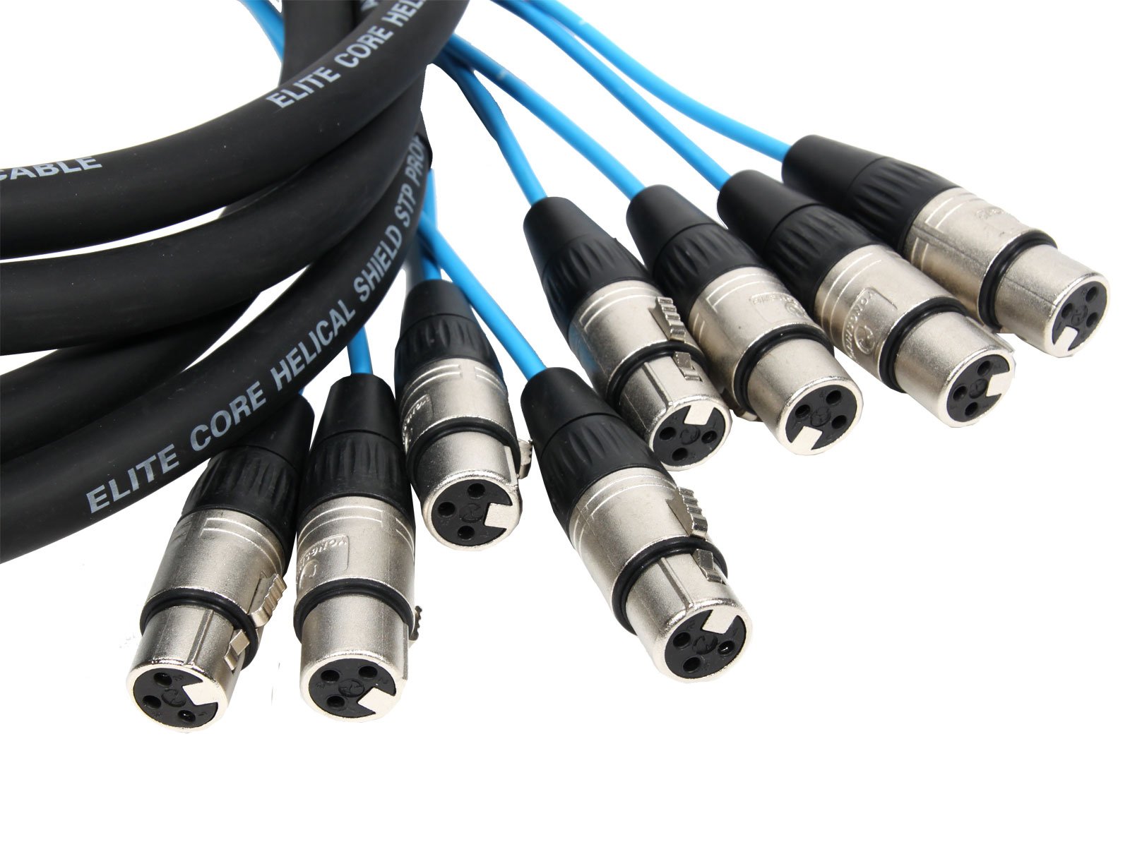 Elite Core PEX810 | 8 Channel Fan To Fan XLR Extension Snake | 10' ft