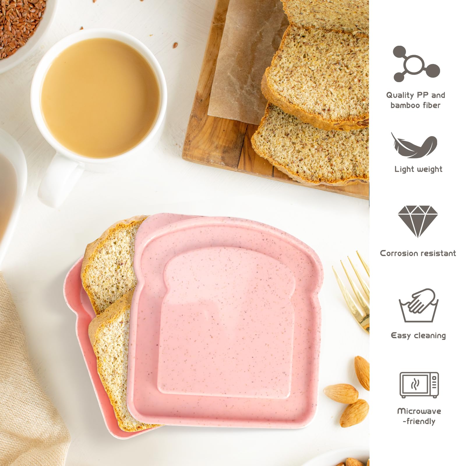 GothaBach 4 PCS Toast Shape Sandwich Box, 14Oz Sliced Toast box, Toast Fresh-keeping Container, Sandwich Containers for lunch boxes-Allow Microwave Heating and Frozen Preservation