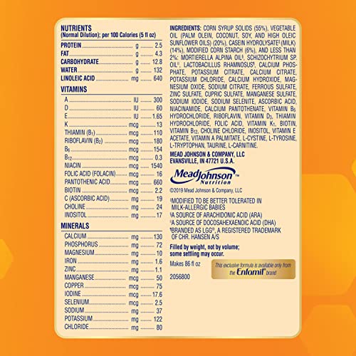 Enfamil Nutramigen Hypoallergenic Toddler Formula with Iron, Lactose Free, Colic Relief from Cow's Milk Allergy Starts in 24 Hours, Brain Building DHA, 12.6 Oz Can, 6 Count