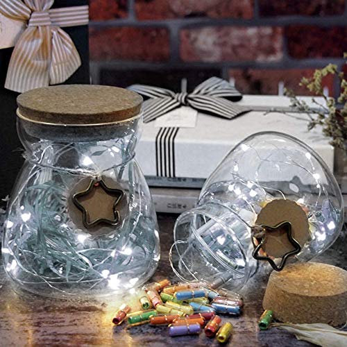 Ehome Fairy String Lights, 12 Pack Fairy Lights Battery Operated, 7.2ft 20LED Christmas Lights Silver Coated Copper Wire Lights Firefly Lights Moon Lights for Party Christmas Decorations White