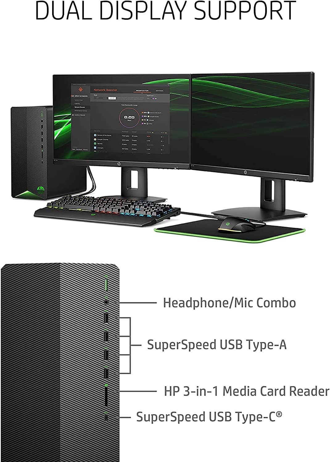HP 2022 Pavilion Gaming Desktop TG01 Gaming Desktop, Intel Core i5-10400F Processor, NVIDIA GeForce RTX 3060, 9 Ports, HDMI, Wireless-AC, Bluetooth, Windows 11 Home (16GB RAM | 1TB SSD)