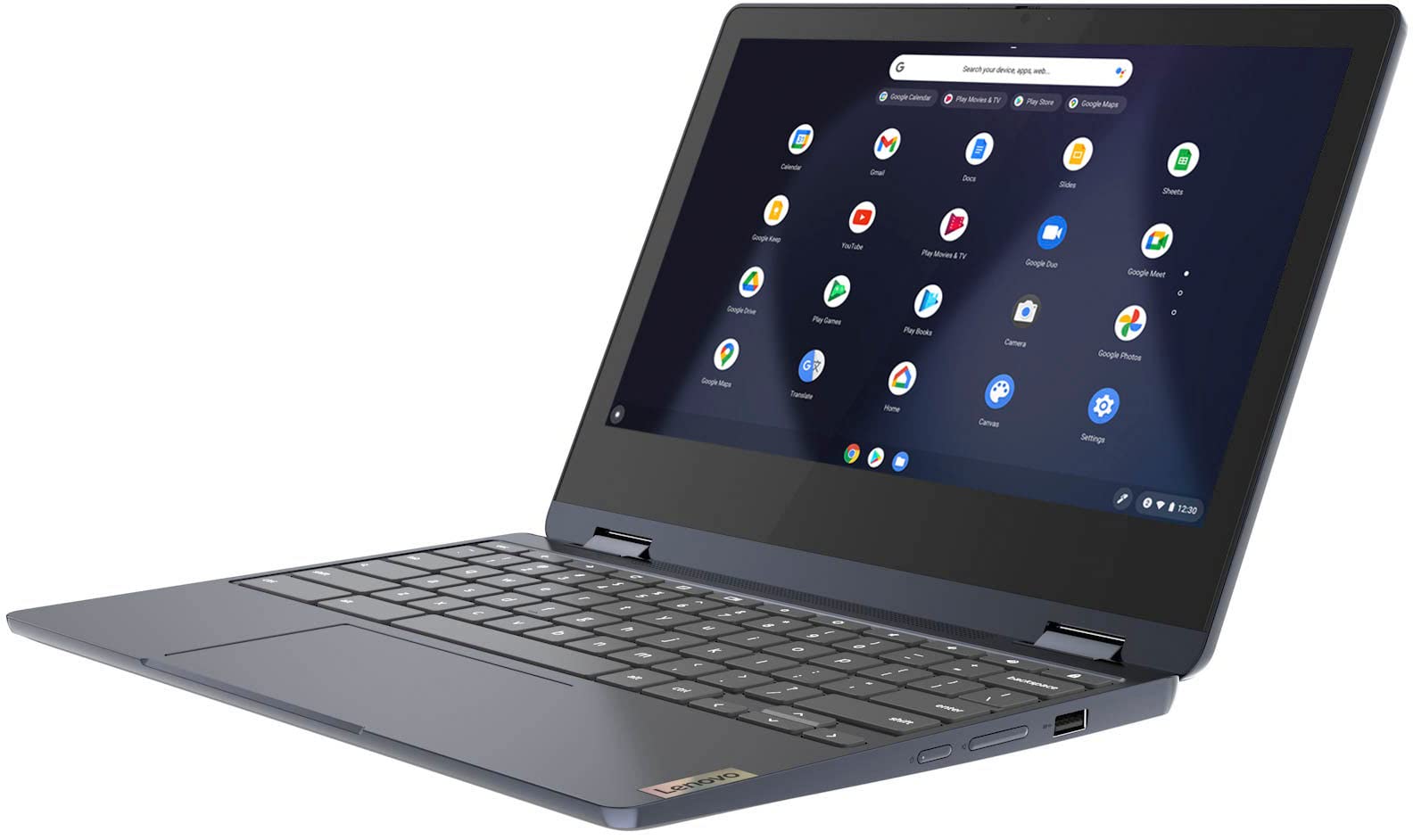 Lenovo Flex 3 11" 2-in-1 IPS Touchscreen Chromebook Laptop, MediaTek MT8183, 4GB Memory, 192GB Storage(64GB eMMC Plus 128GB Card),WiFi 6, Bluetooth, Webcam, Chrome OS, Abyss Blue | TGCD Bundle