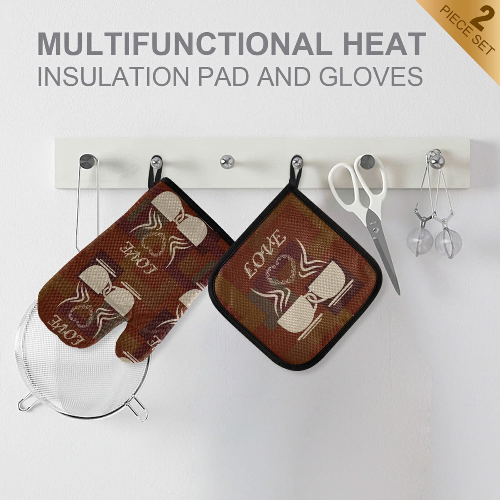 Hello Summer Pot Holders and Oven Mitts Set Watermelon Fruit Hot Pads & Gloves Oven Mitten for Kitchen Cooking BBQ Baking Bakeware