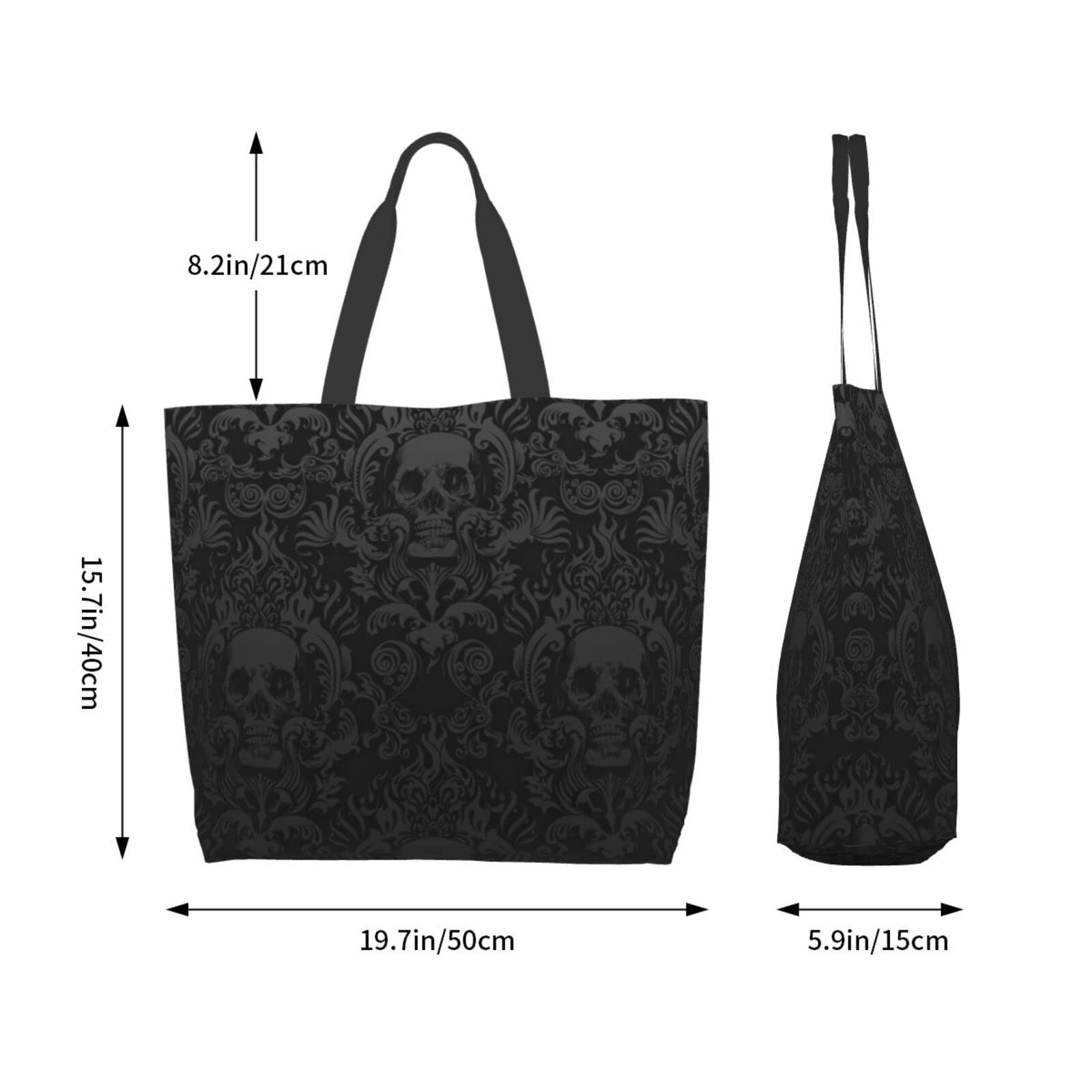 Gothic Wallpaper Skull Printed Women'S Fashion Large Waterproof Tote Shoulder Bag For All Kinds Of Everyday Uses