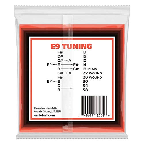 Ernie Ball Pedal Steel E9 Tuning Nickel Wound Guitar Strings, Gauge (P02502)