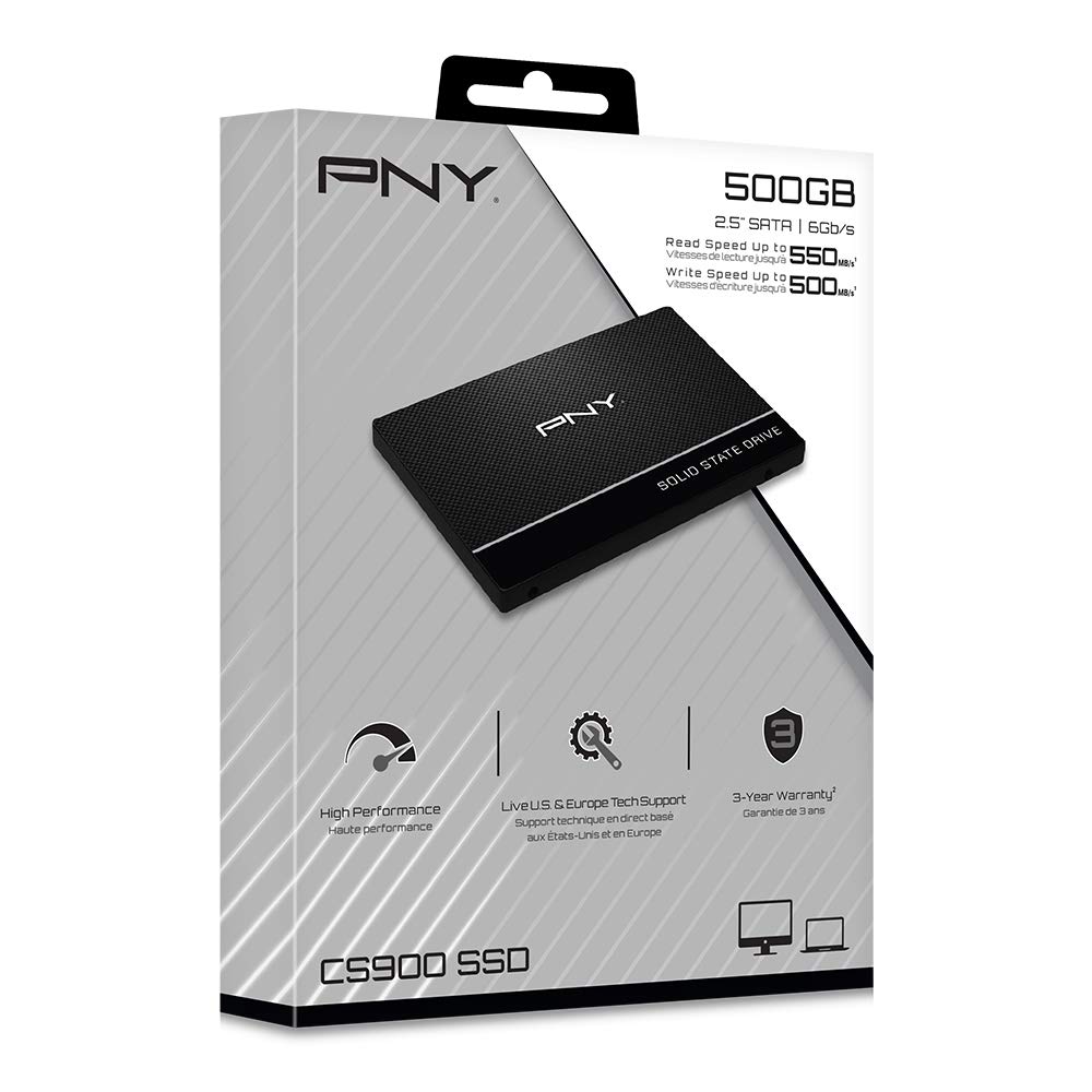 PNY CS900 1TB 3D NAND 2.5" SATA III Internal Solid State Drive (SSD) & CS900 250GB 3D NAND 2.5" SATA III Internal (SSD) & CS900 500GB 3D NAND 2.5" SATA III Internal (SSD)