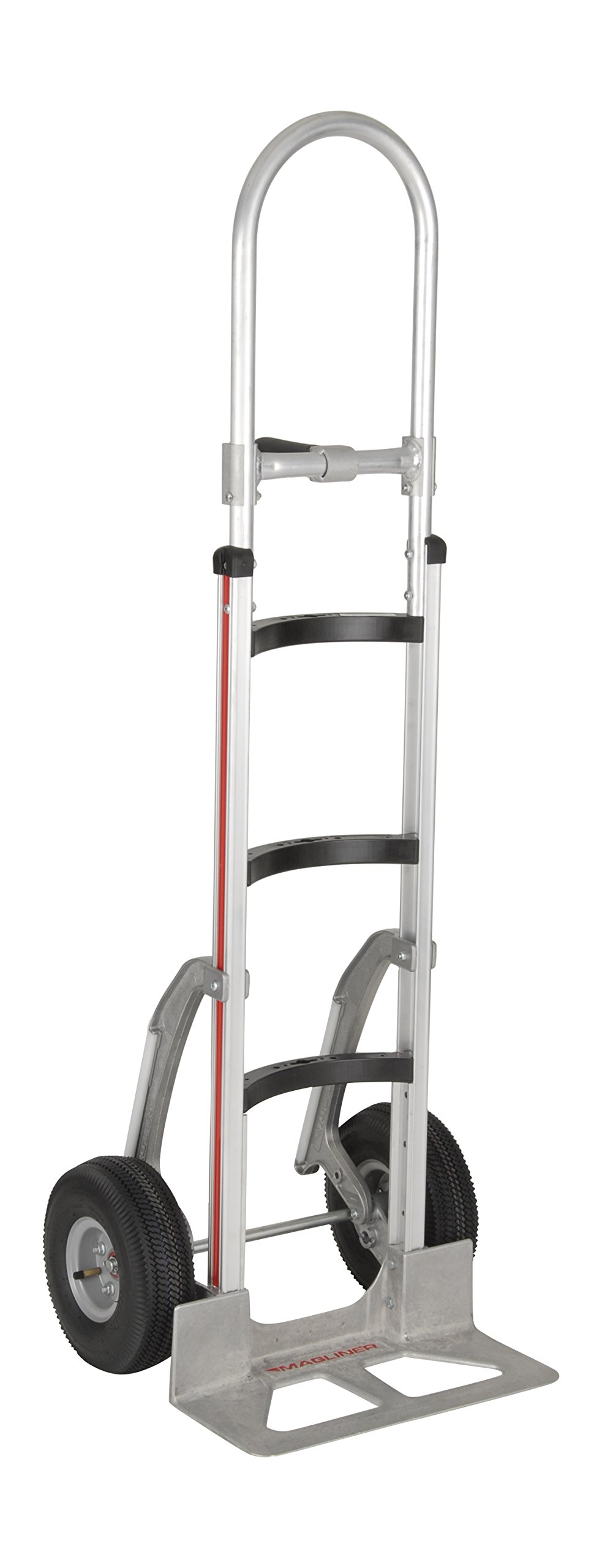 Magliner Aluminum Hand Truck with Curved Frame, 60" Handle, 500 lb Capacity + 18" x 7-1/2" Aluminum Nose Plate