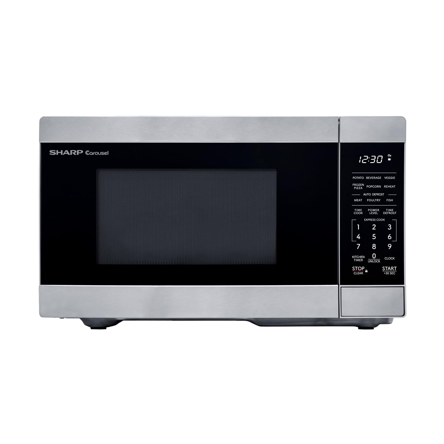SHARP ZSMC0962KS Oven with Removable 10.6" Carousel Turntable, Cubic Feet, 900 Watt Countertop Microwave, 0.9 CuFt, Stainless Steel