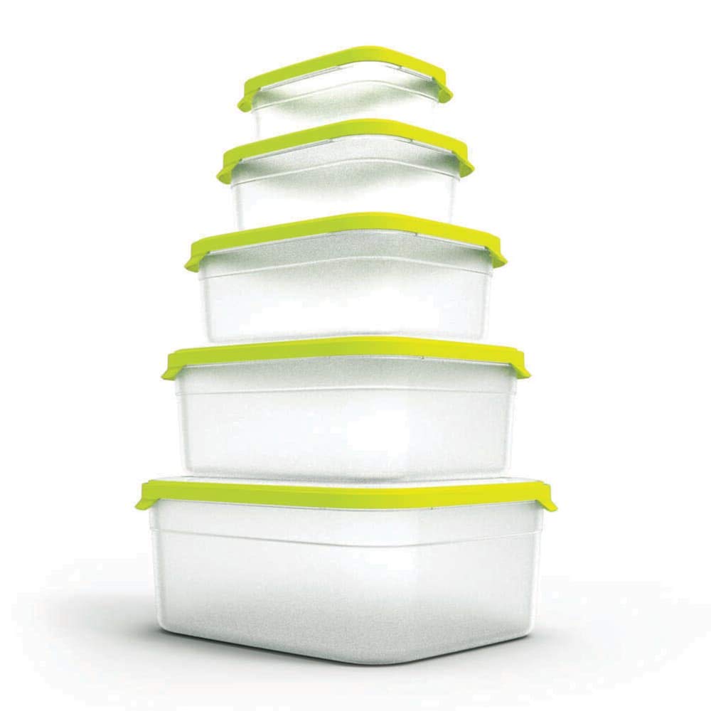 HELSIM Yellow 10-Piece Containers Set with Lids for Storage, Lunch, and Meal Prep, Dishwasher & Microwave Safe