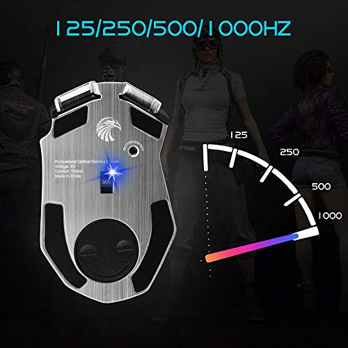 Gaming Mouse with 14 Programmable Buttons, E-YOOSO 10000 DPI High Precision Laser, Ergonomic Optical RGB Gaming Mice - Weight Tuning Set for Windows PC Gaming Z7900