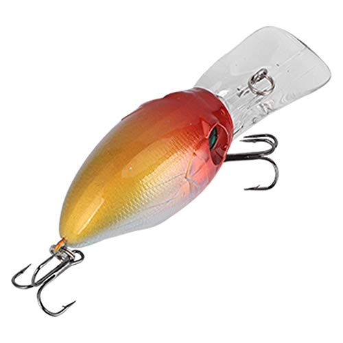 HOLPPO 3PCS Fishing Bait,Durable ABS Deep Diving Fishing,Easy to Attract Artificial Simulation Lifelike Bait Fishing Tackle(3.9in-red)