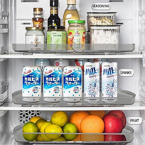 Lazy Susan Storage Turntable for Refrigerator, 16.5'' Transparent Swivel Fridge Lazy Susan Turntable Organizer, Lazy Susan Turntable for Fridge, Pantry, Cabinet, Dining Table, Kitchen (Clear)