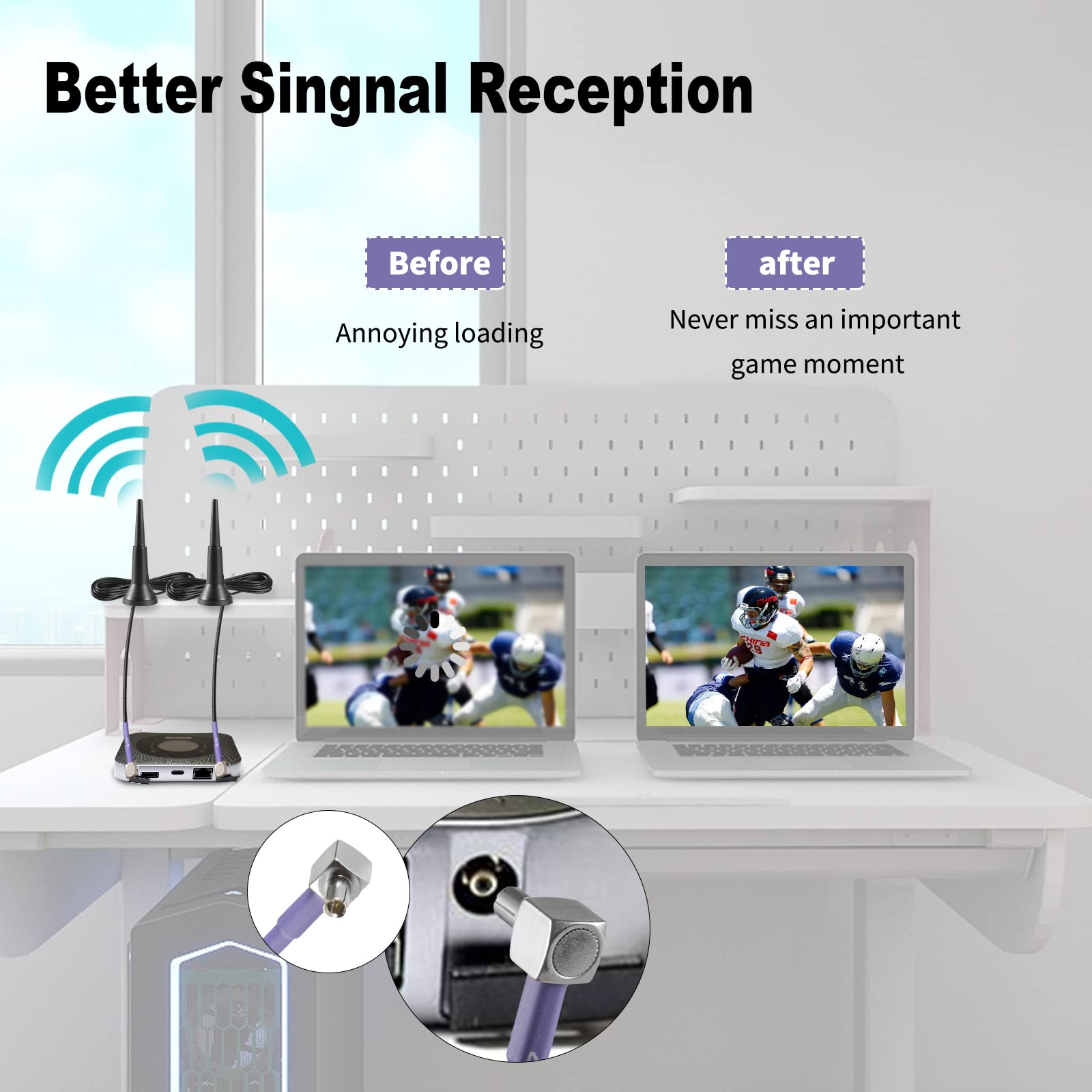 Dual TS9 External Magnetic Base Cellular Mimo Antenna (2-Pack) for Verizon AT&T T-Mobile Netgear Nighthawk M1 MR1100 LM1200 Verizon Jetpack 8800L Sprint 4G LTE Mobile Hotspot MiFi Router, Eifagur