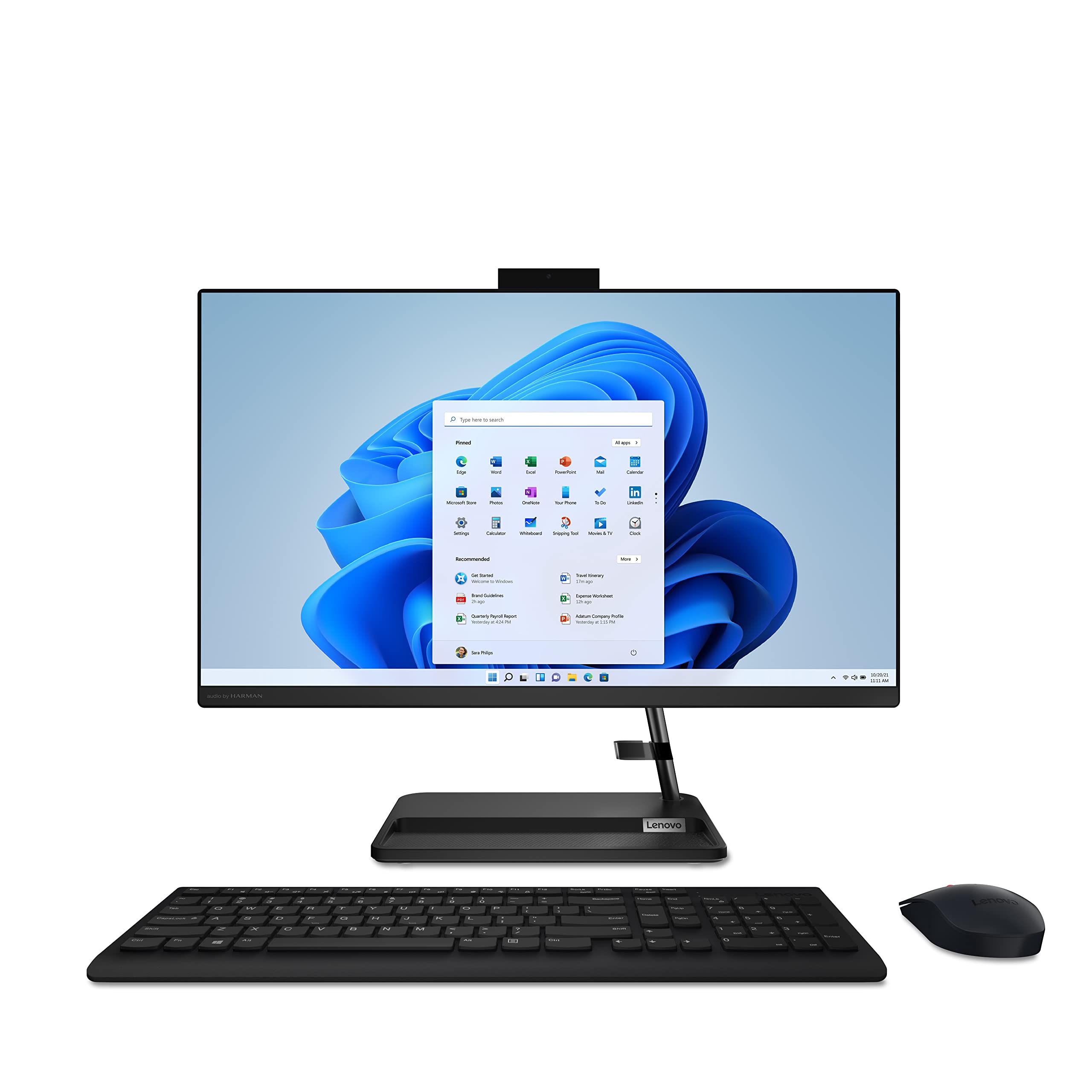 Lenovo IdeaCentre AIO 3 AMD All-in-One Computer, 24" FHD Display, Ryzen 5 5500U, 16GB RAM, 512GB SSD, DVD RW Drive, Windows 11 (Renewed)