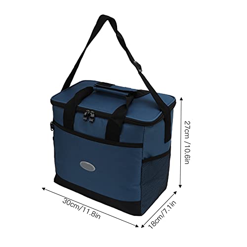 Insulation Bag, Portable Aluminum Foil Thick Waterproof Blue Cooler Pouch for Work Beach Picnic Camping Food Delivery