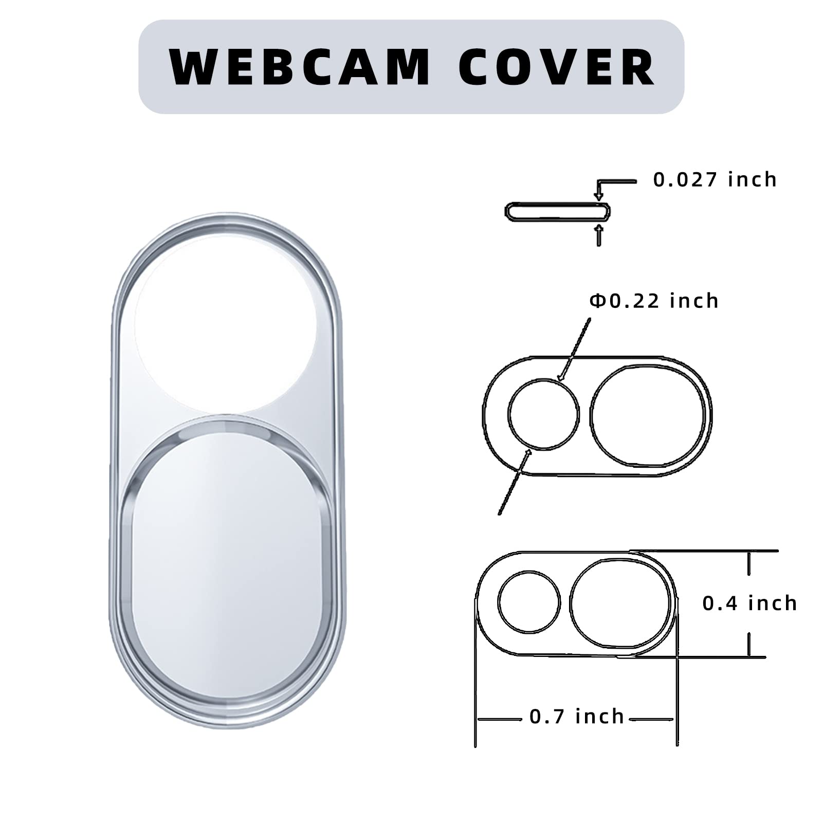 INT'L Flyer Webcam Cover Slide [3-Pack], 0.027 Inch Ultra-Thin Metal Material, Suitable for Laptops, Tablets and Mobile Phones, Refuse Spying, Privacy Protection