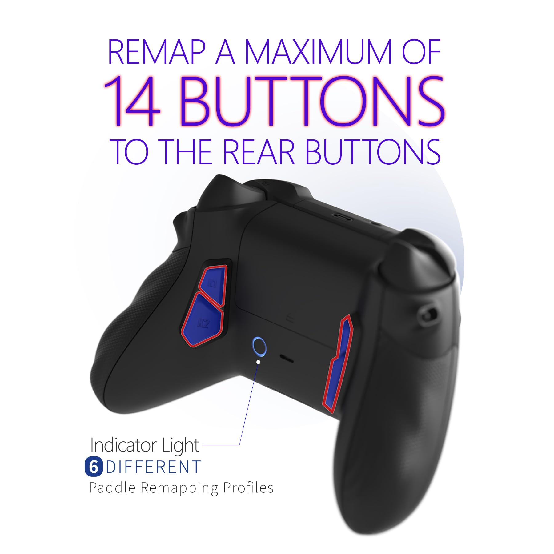 HEXGAMING ULTRA X Wireless Controller for Xbox Series X & S, for Xbox One, and for Windows 7/8/10-4 Remappable Back Buttons - Adjustable Triggers - Interchangeable Thumbsticks - 6 Profiles - Pink