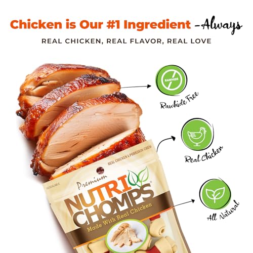 NutriChomps Dog Chews, 2.5-inch Knots, Easy to Digest, Long Lasting, Rawhide-Free Dog Treats, 8 Count, Real Chicken flavor