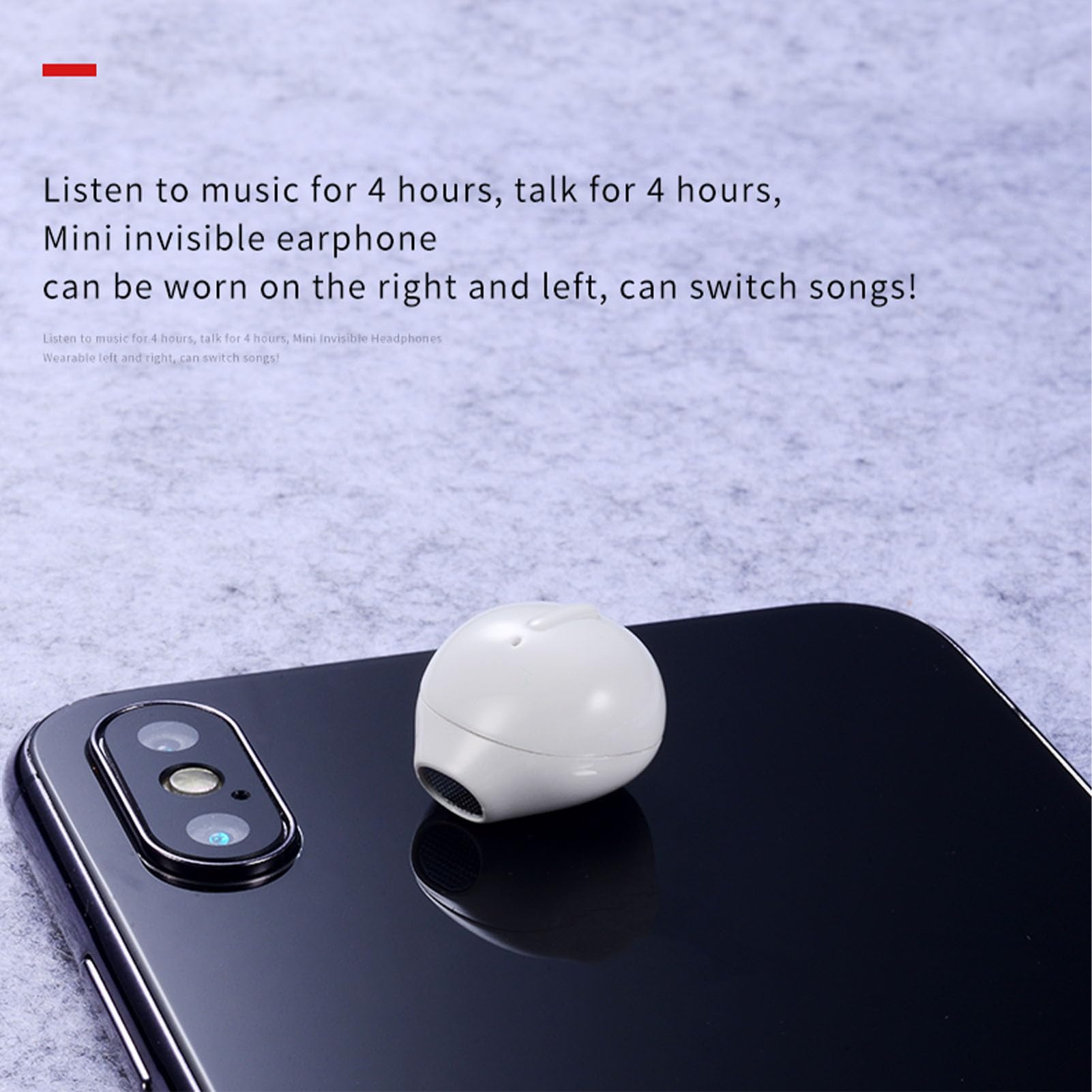 Loluka Bluetooth Earbud Single 5.0, Mini Invisible Wireless Headset Hands Free Car Headphone, Cell Phone Bluetooth Earbud for iOS Android Smart Phones Waterproof