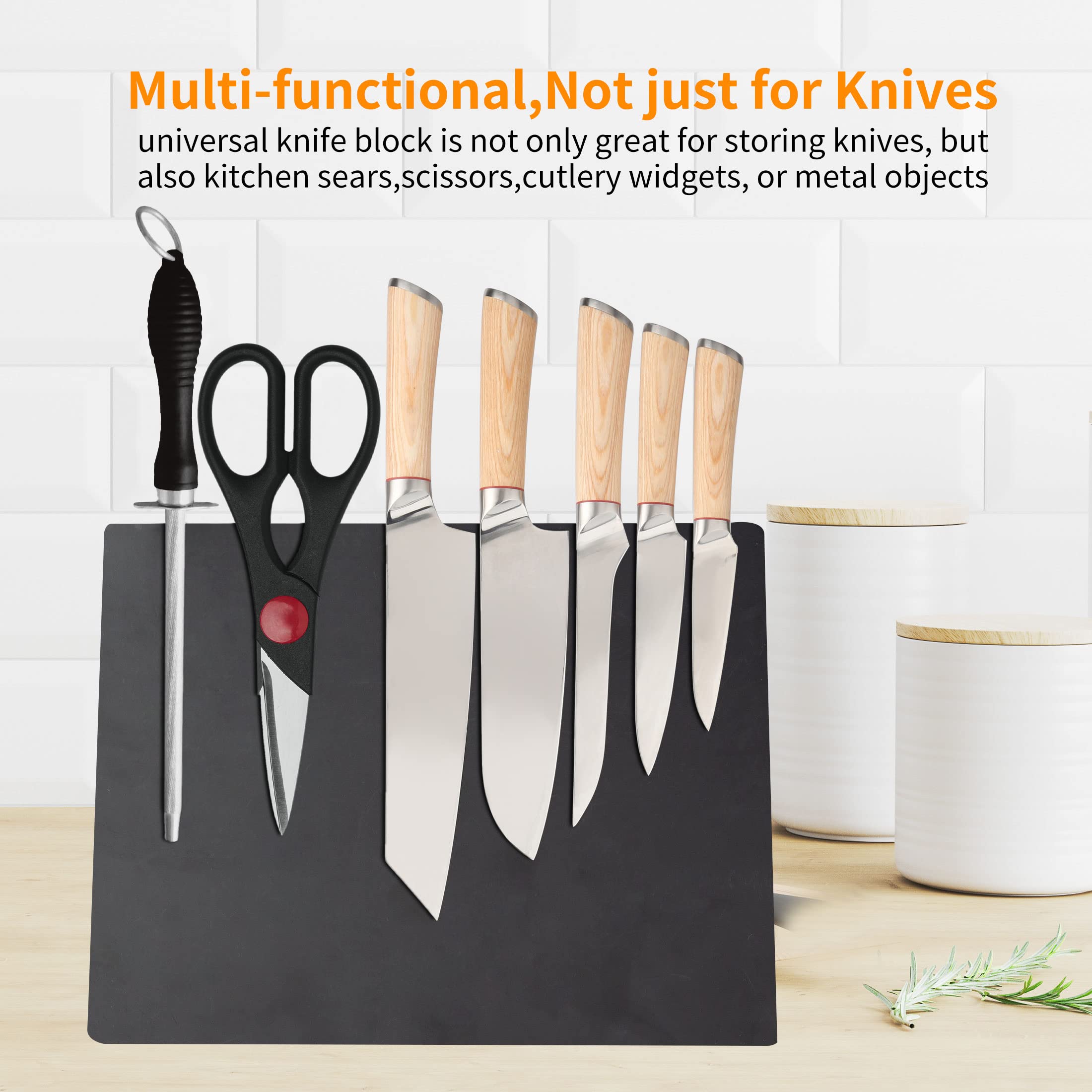 Magnetic Knife Block,Kitchen Knife Holder,Natural Solid Wood Material,Foldable Universal Knife Tool Display and Placement Stand Rack for Knife Organize and Storage,Powerful Enhanced Magnet