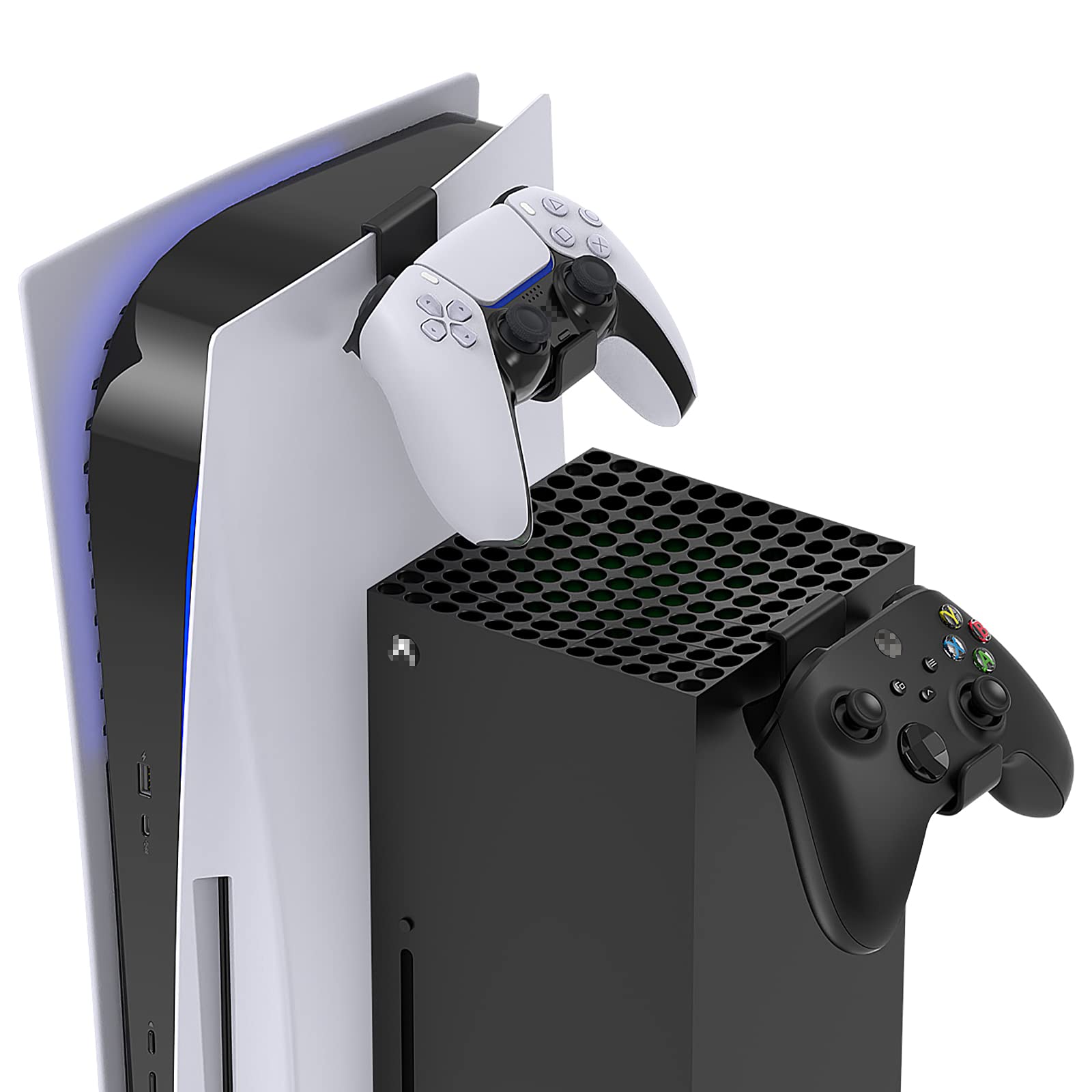 Game Controller Holder for Xbox Series X/for Playstation 5-2 Pack Universal Controller & Headsets Holder Stand for Xbox Series X/S, for Xbox One, for PS5, Headphone, Stay Organized & No Screws