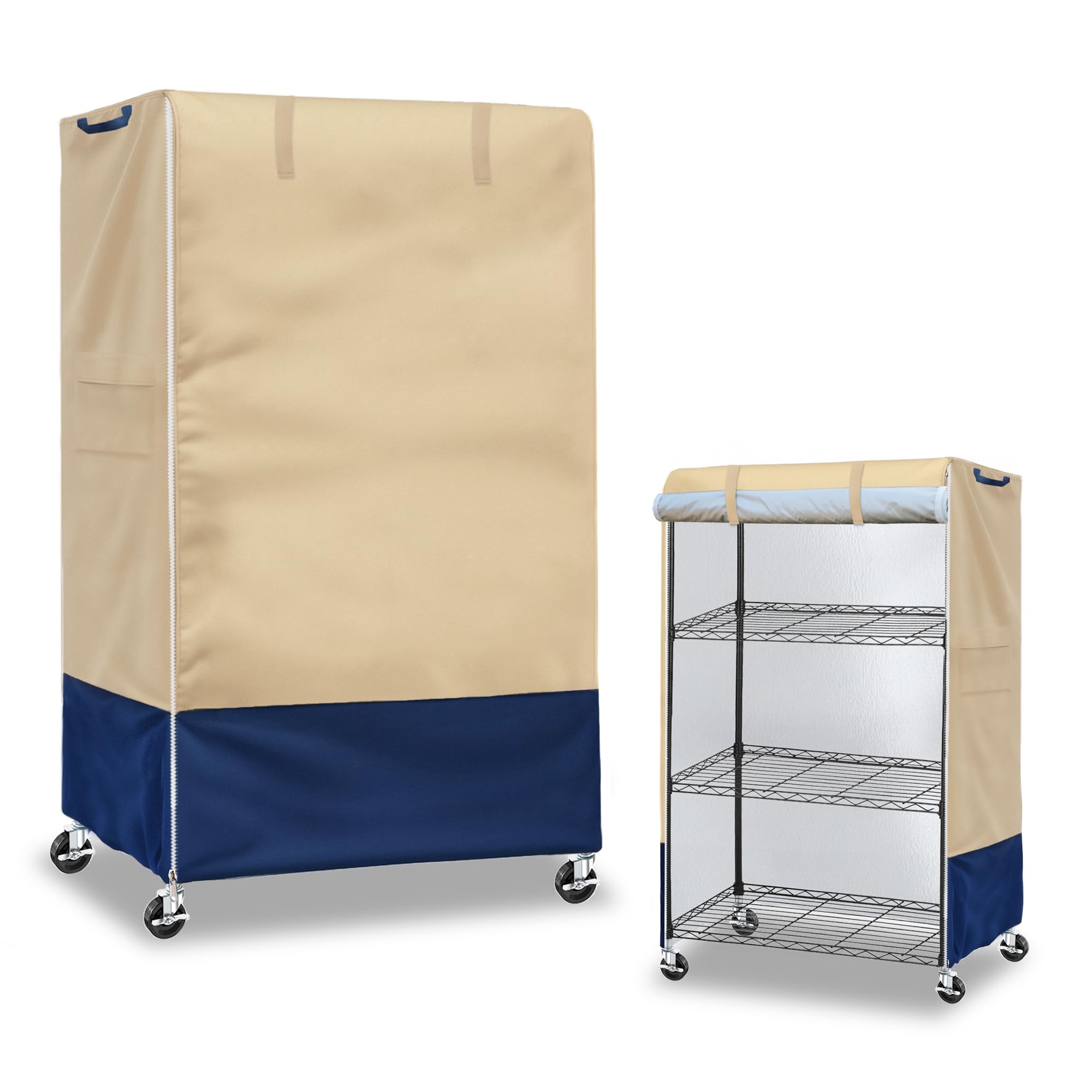 Shelf Cover, Waterproof 600D Heavy Duty Dustproof Storage Wire Rack Covers, Outdoor Shelving Covers for Wire Shelves with Zipper (Cover only) (36" W x 18" D x 72" H)