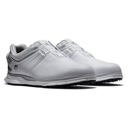 FootJoy Men's Pro|SL Carbon Boa Golf Shoe, White/Silver, 10 X-Wide