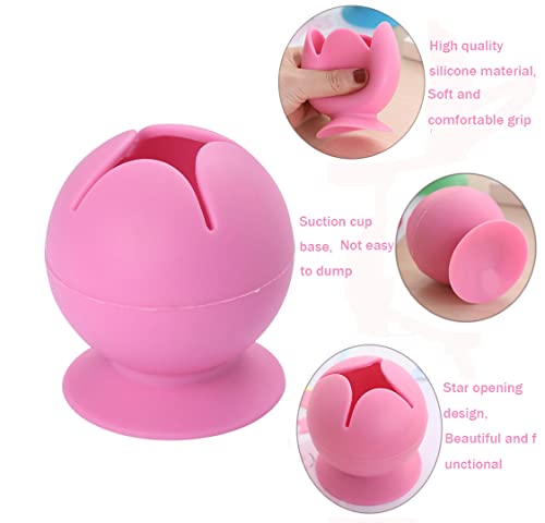 WANGPIPI Vinyl Waste Collector, Suction Silicone Waste Storage Box, Manual Waste Weeding Tool - Confetti Storage Box (Pink)