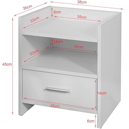 HIGOH Bedside Table Wooden Solid Bedside Cupboard Book Shelf Modern Bedside Cabinet Living Room Bedroom Furniture Nightstands Makeup Dresser HWC (Color : 01)