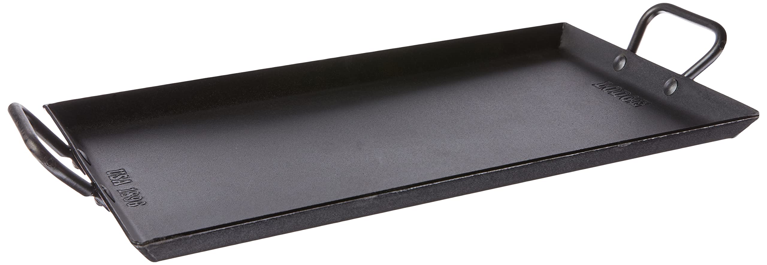 Lodge CRSGR18 Carbon Steel Griddle, Pre-Seasoned, 18-inch & SCRAPERPK Durable Pan Scrapers, Red and Black, 2-Pack