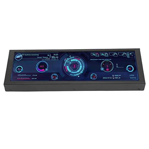 Naroote Computer CPU Monitor, 60HZ Refresh Rate PC CPU Monitor 7.9 Inch Multifunction for Desktop