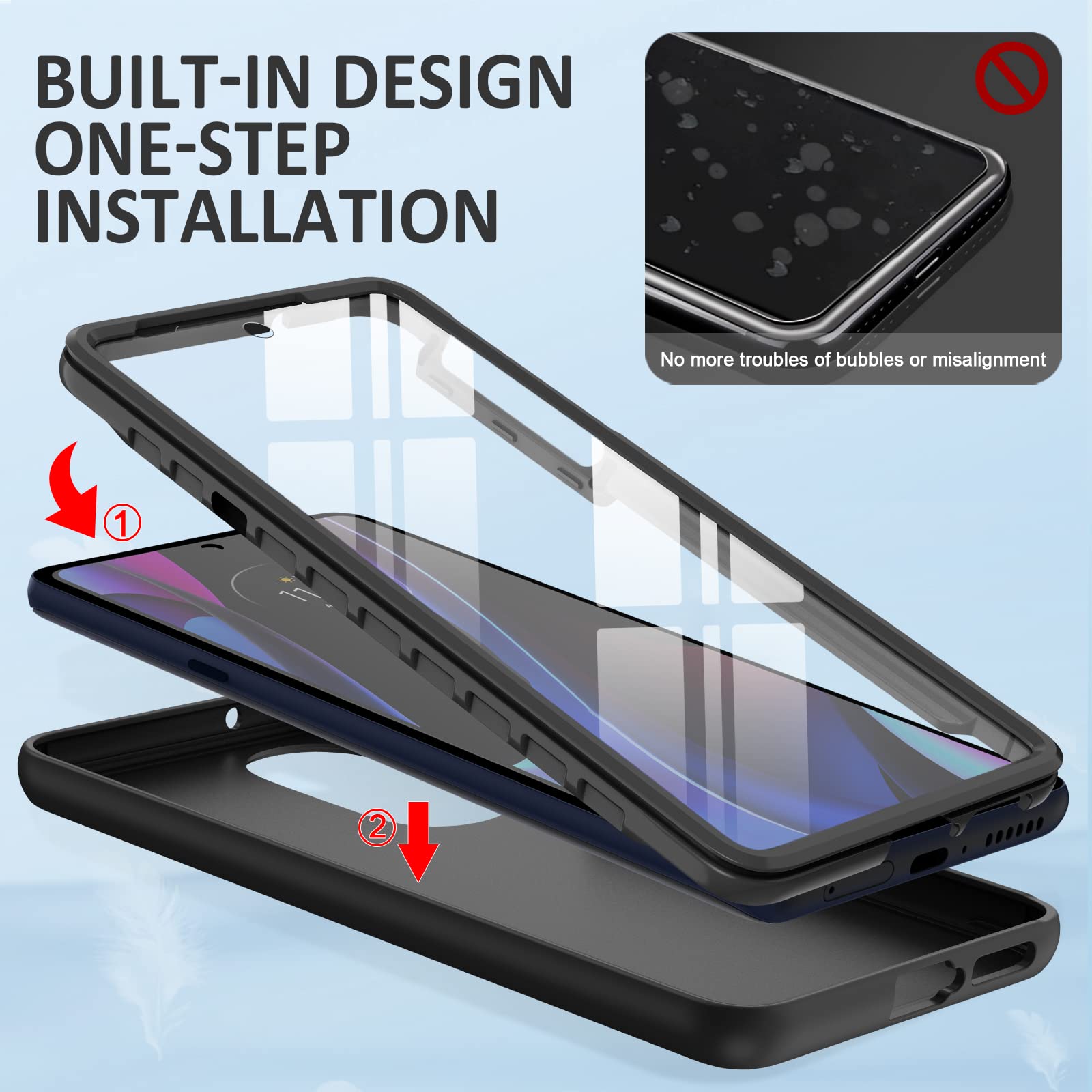 for Motorola Edge Plus 2022 Case: Moto Edge Plus 5G UW 2022 Case - Silicone Shockproof Phone Cover Slim Rugged Full Protection Case - Tough Drop Proof Bumper (Black) ๐๐๐ ๐๐ค๐ง ๐๐๐๐ ๐ฎ๐ฌ๐ฎ๐ญ