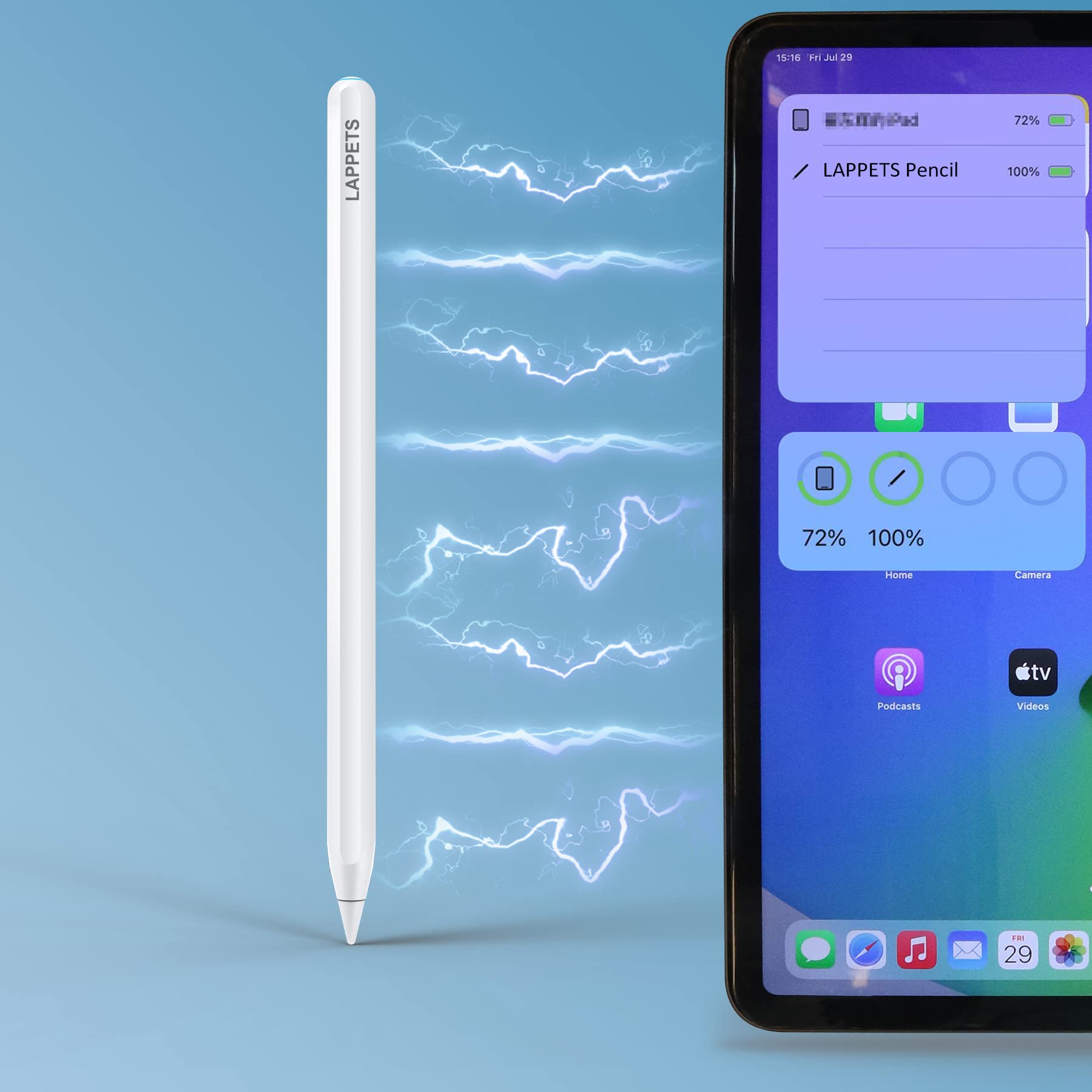 Magnetic Wireless Charging Stylus Pen Compatible with 2018-2023 Apple iPad Pro (11/12.9 Inch), iPad Air 4th/5th Gen,iPad Mini 6th Gen, iPad Pencil 2nd Generation with Palm Rejection (White 1)