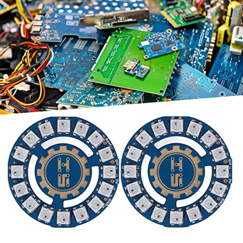 LED Ring Lamp Board, 5050 LEDs 800Kbps 5V Ring RGB LED 256 Level Brightness for DIY